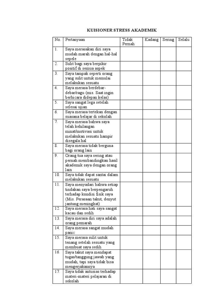 Kuisioner Stres | PDF
