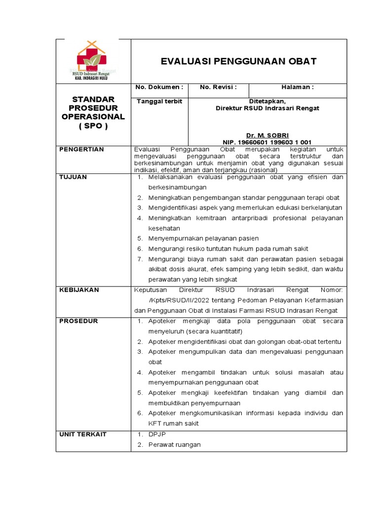 SPO Evaluasi Penggunaan Obat (EPO) | PDF