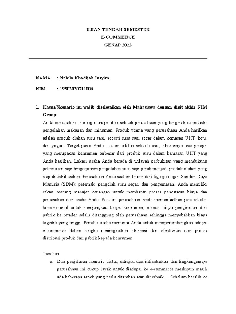 Strategi E-Commerce untuk Mahasiswa | PDF