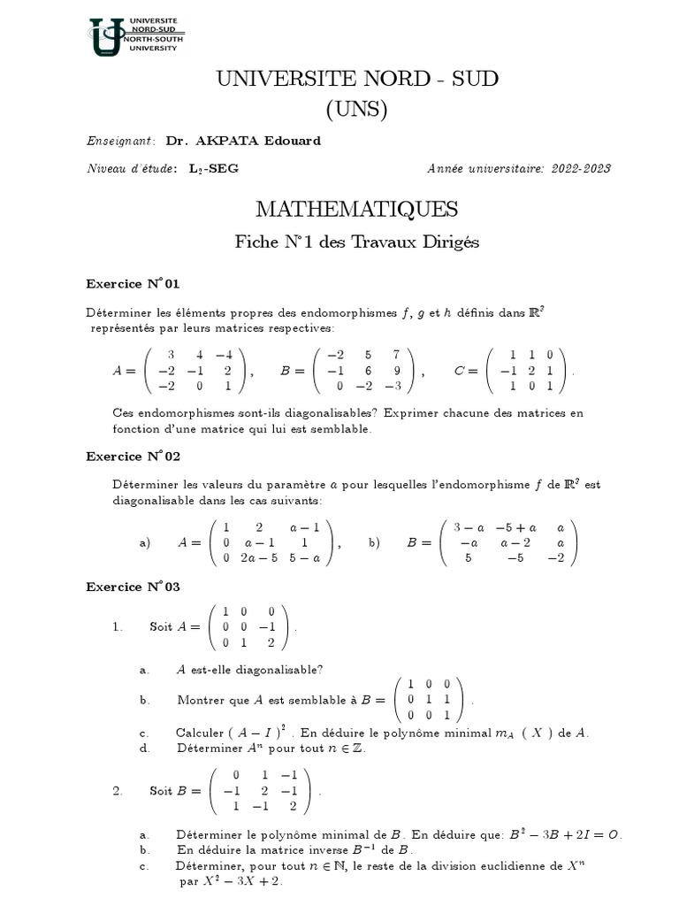 Fiche TD - L2-SEG-UNS-vridi | Download Free PDF | Valeur propre ... Fiche TD - L2-SEG-UNS-vridi | Download Free PDF | Valeur propre ...