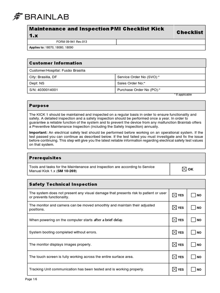 FORM 09-969 PMI Checklist Kick_2023. Validade 06-12-2023pdf | PDF