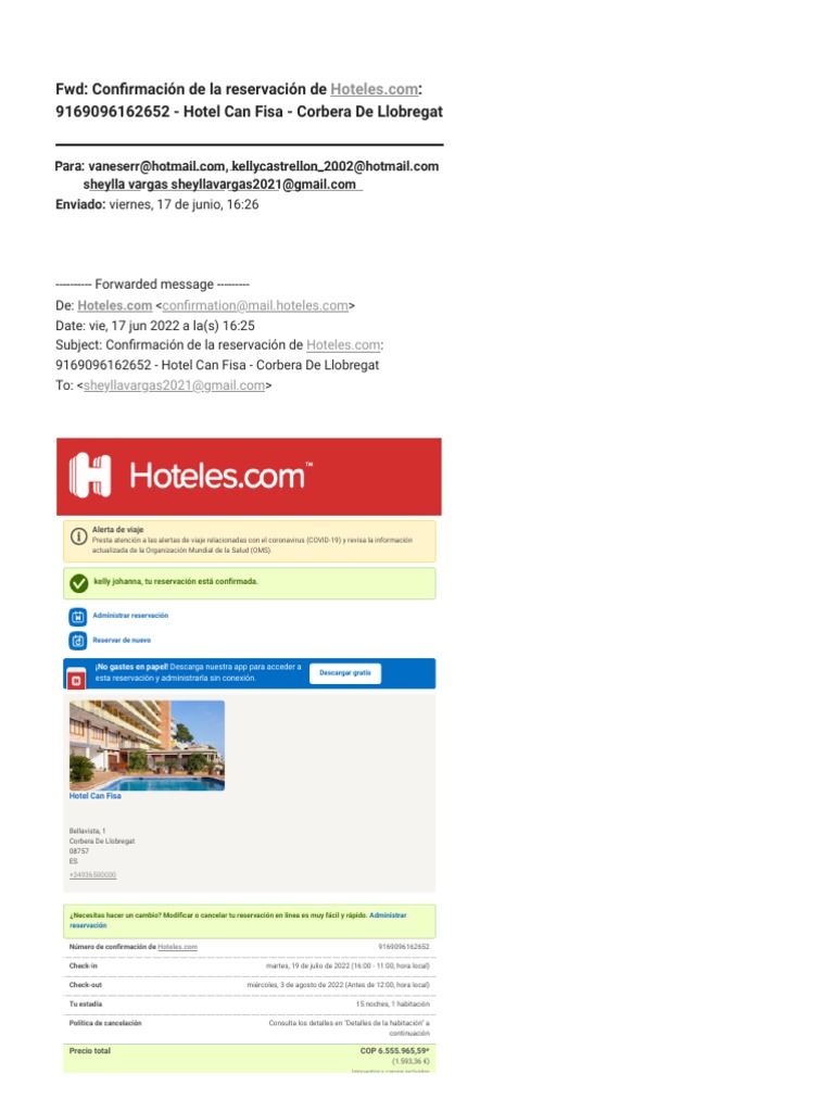 Reserva Hoteles | PDF