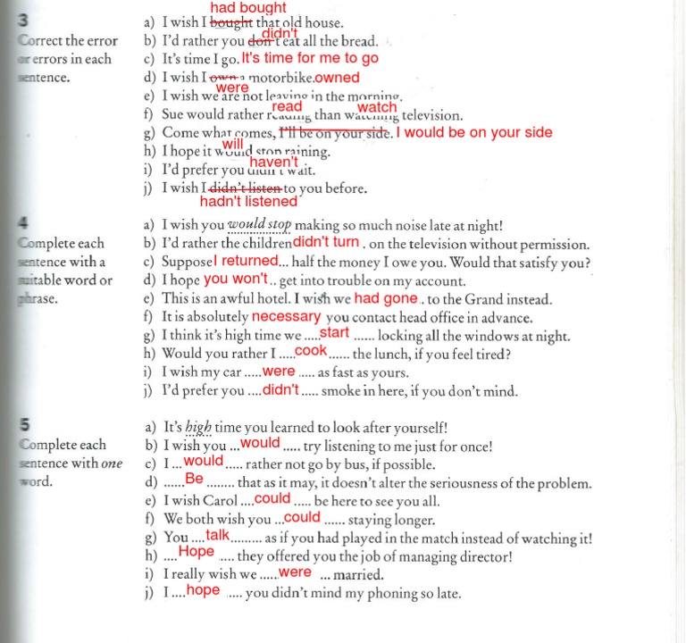 Wishes and preferences - Exercises | PDF
