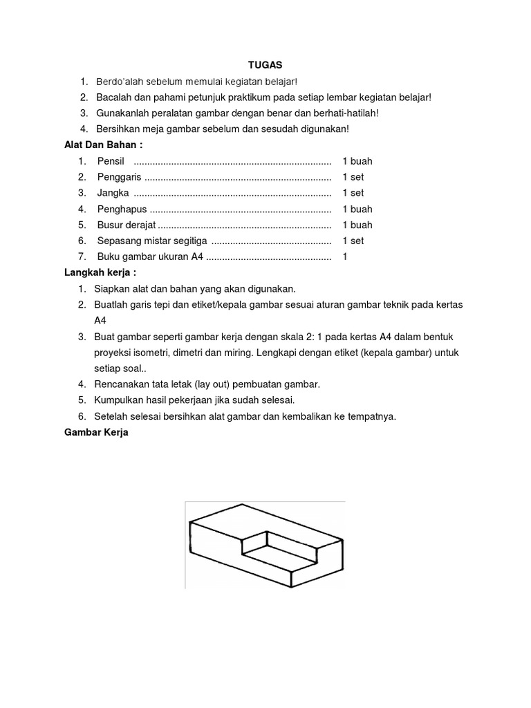 Tugas Proyeksi Isometris | PDF