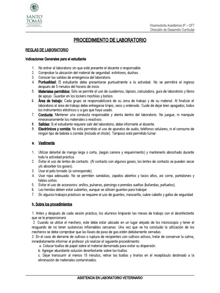 Procedimiento de Laboratorio | PDF | Laboratorios