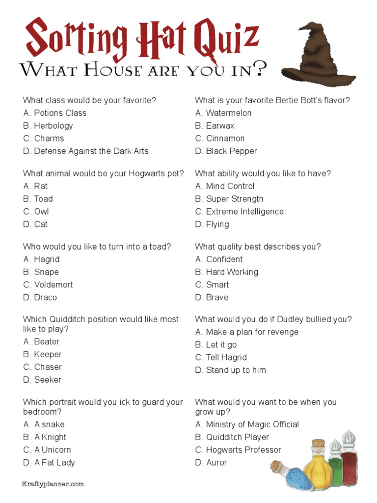 Free+Printable+Hogwarts+Sorting+hat+Ceremony | PDF