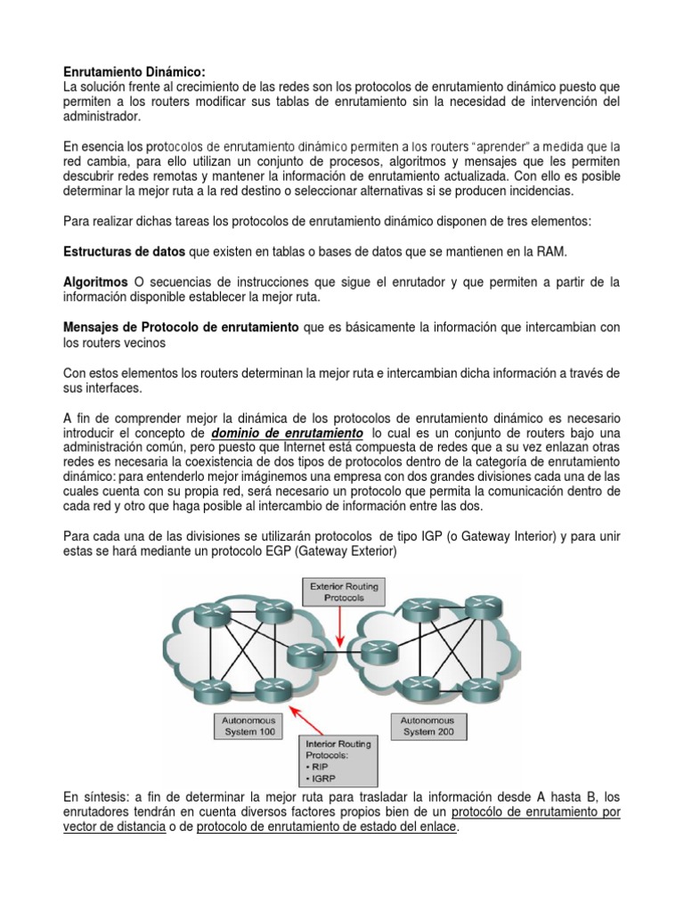 Enrutamiento Dinámico | Descargar gratis PDF | Enrutador (Computación) | Enrutamiento