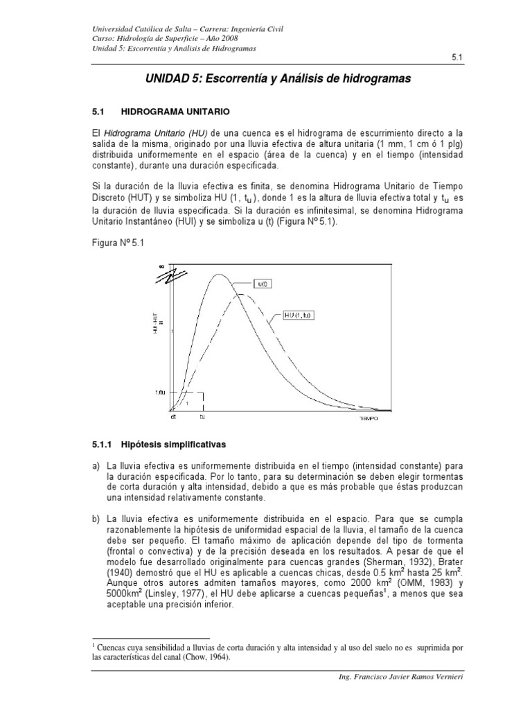 Hidrogramas Unitarios en Hidrología | PDF | Hidrología | Descarga (hidrología)