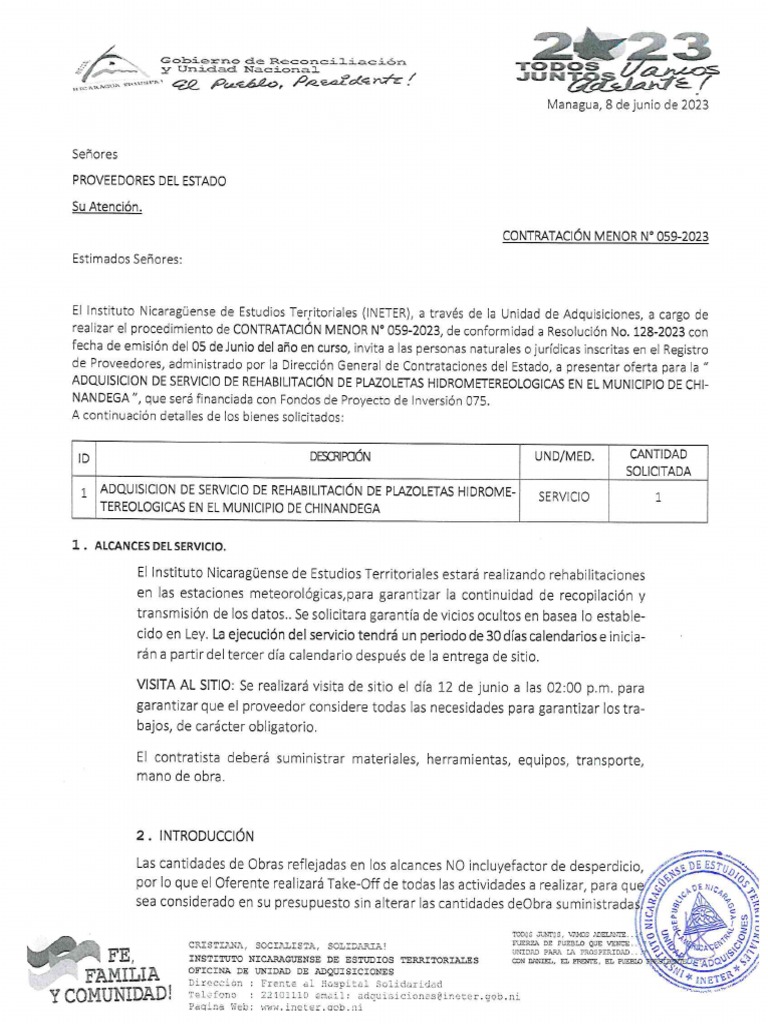 Proceso cm-059-2023 | PDF