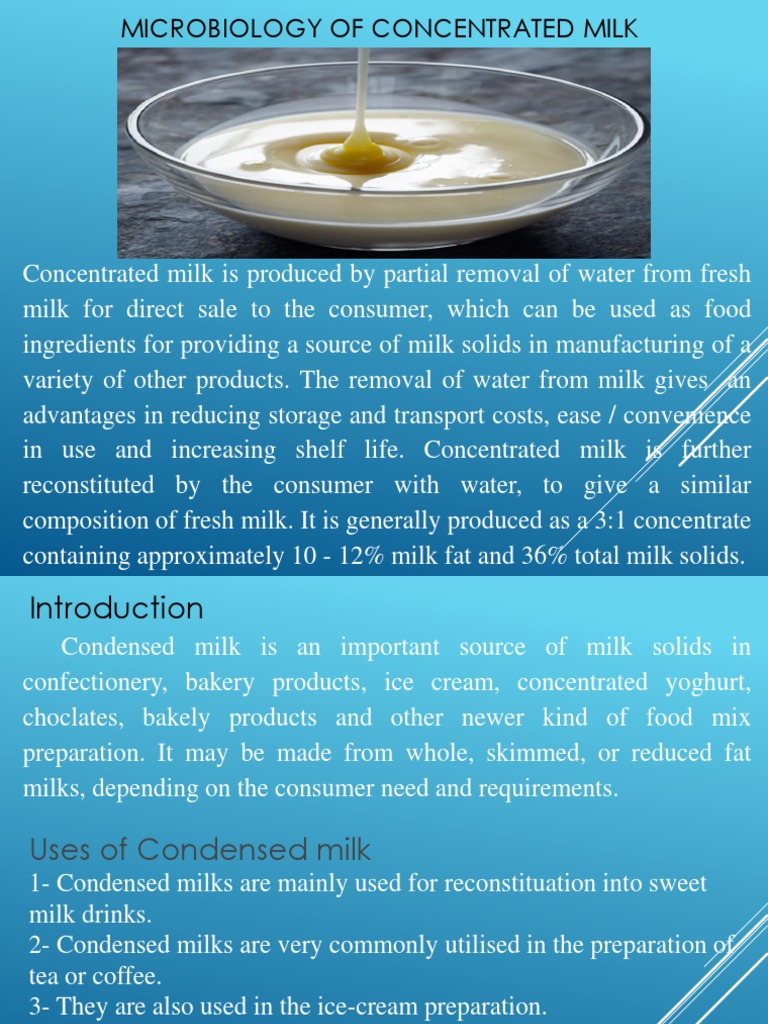 MICROBIOLOGY-OF-CONCENTRATED-MILK (1) | PDF | Milk | Powdered Milk