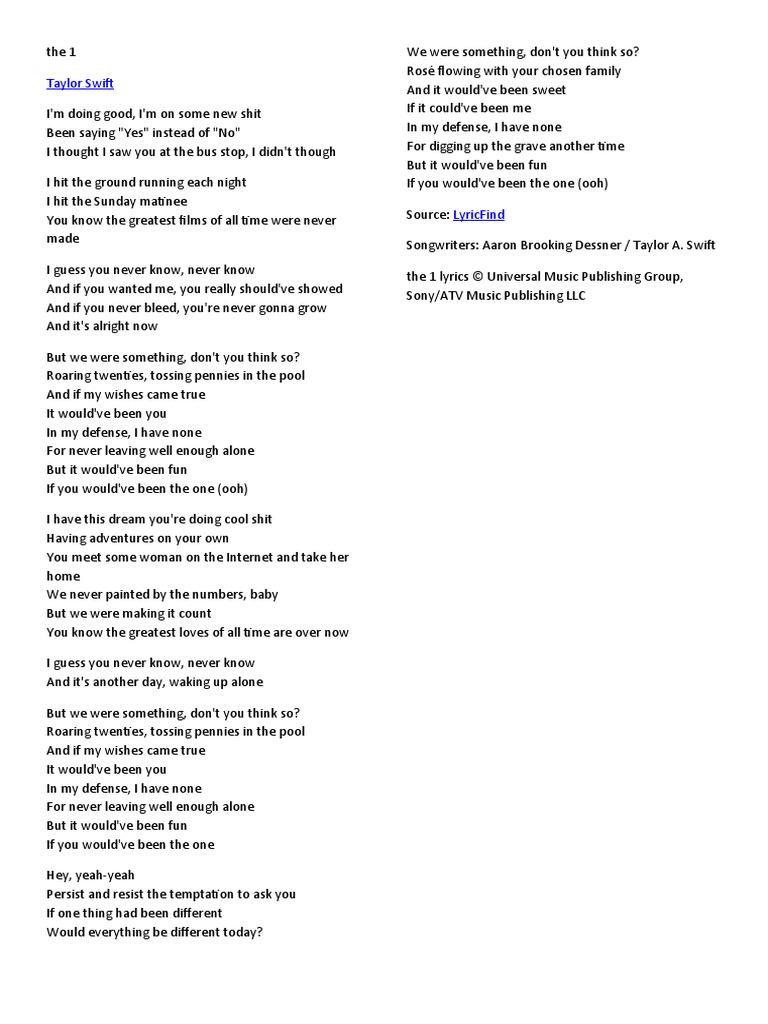 Taylor Swift (Folklore, Evermore) | PDF