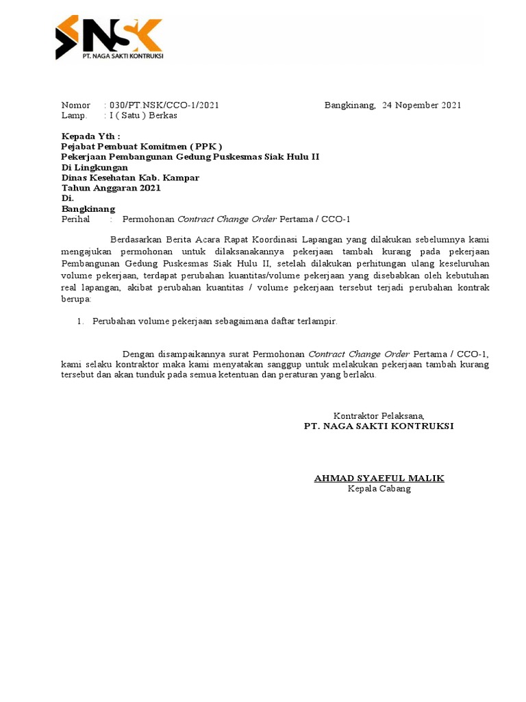 Surat Permohonan CCO | PDF