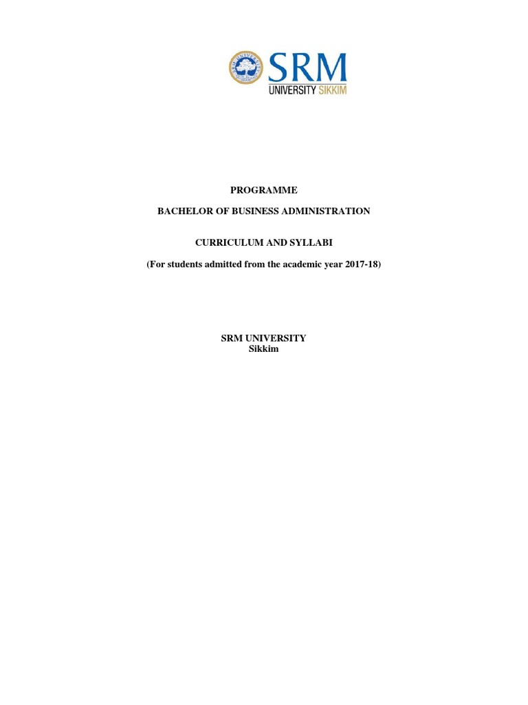 BBA Syllabus 2017 18 | PDF