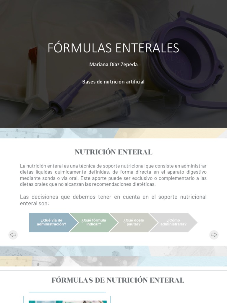 Formulas enterales | PDF | Nutrición | Dieta y nutrición