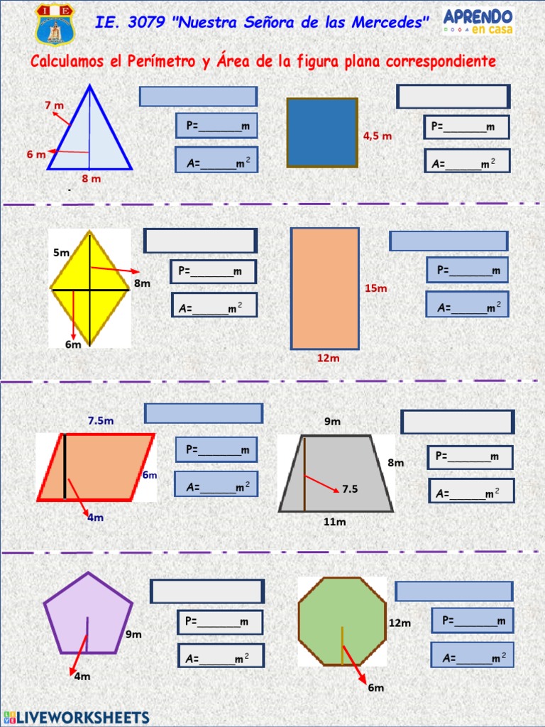 Ejercicio Areas y Perimetros | PDF