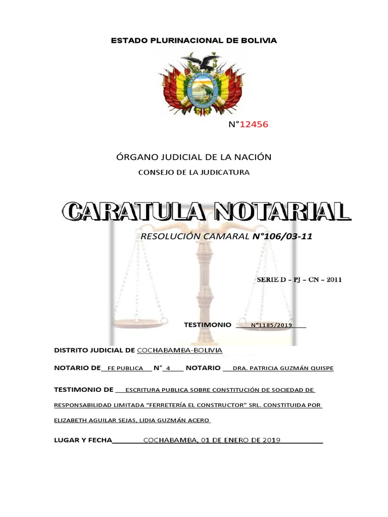Caratula Notarial | PDF