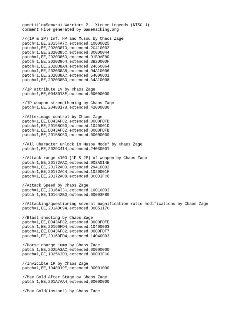Samurai Warriors 2 - Xtreme Legends (NTSC-U) | PDF