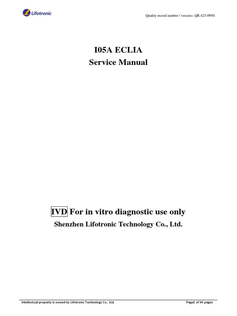 eCL8000 Service Manual-210422 | PDF | Immunoassay | Electrochemistry