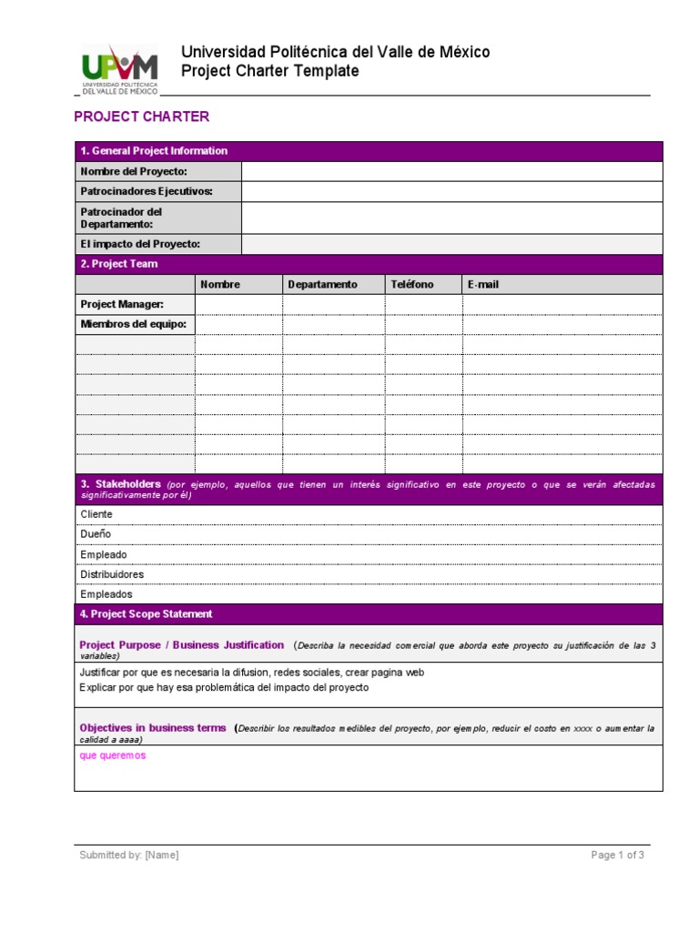Project Charter Template 03 | PDF