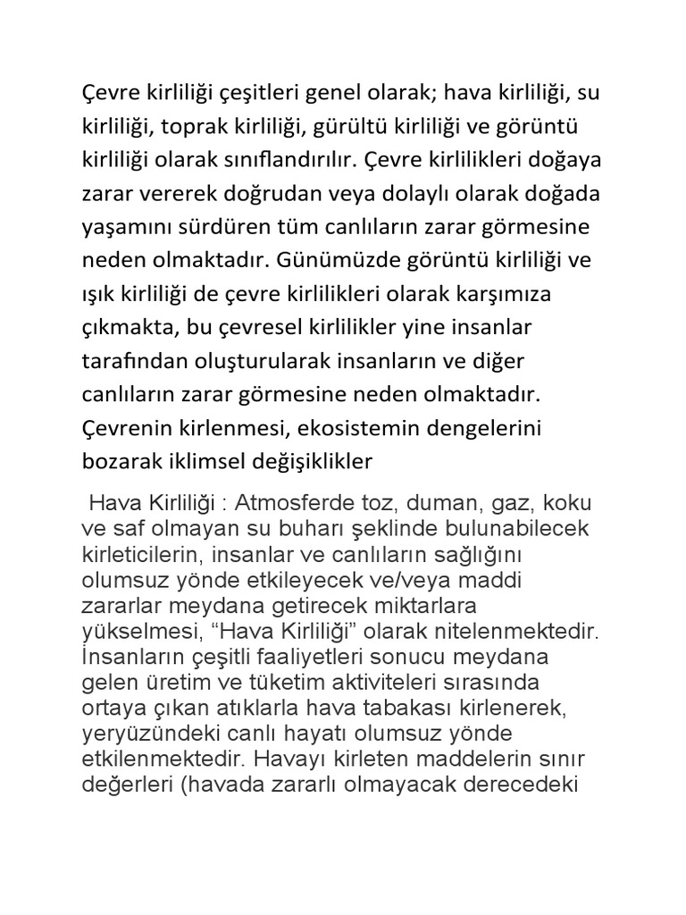 Çevre Kirliliği | PDF