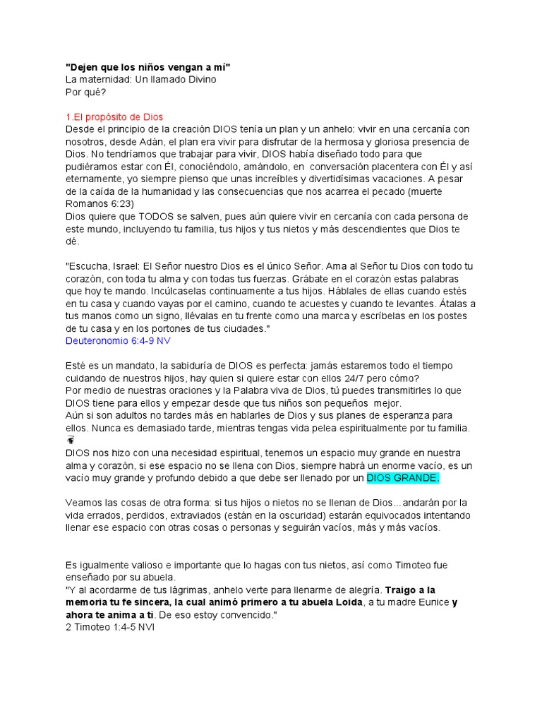 Dejen Que Los Niños Se Acerquen A Mí | PDF | Dios | Biblia