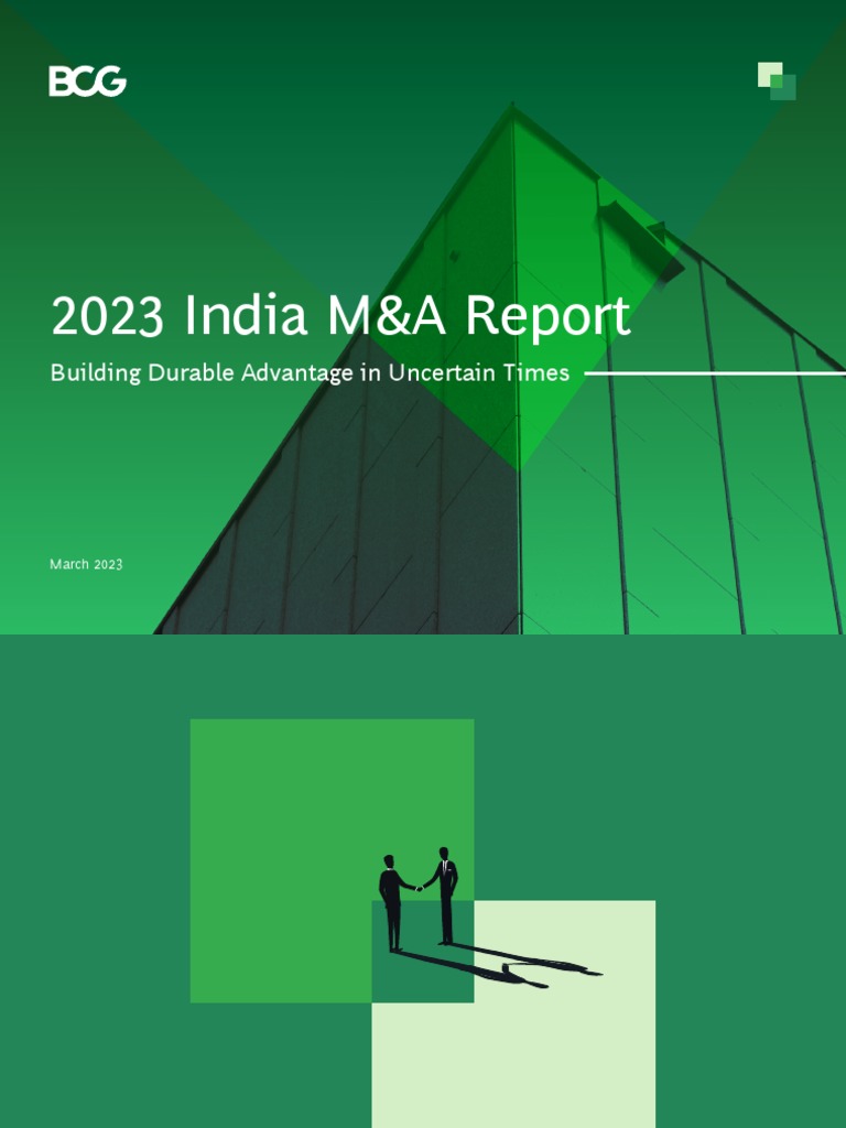 Bcg 2023 India m a Report Vff | PDF | Mergers And Acquisitions ...