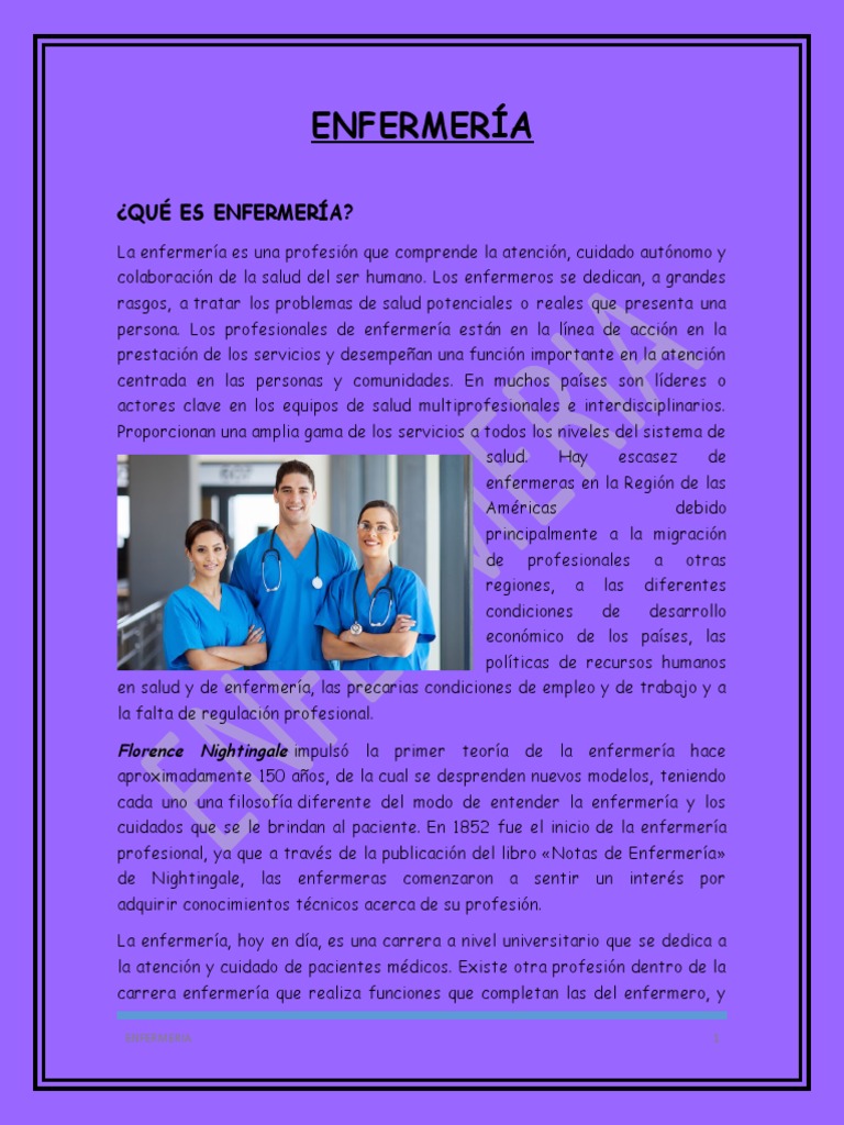 ENFERMERÍA | PDF | Enfermería | Cuidado de la salud