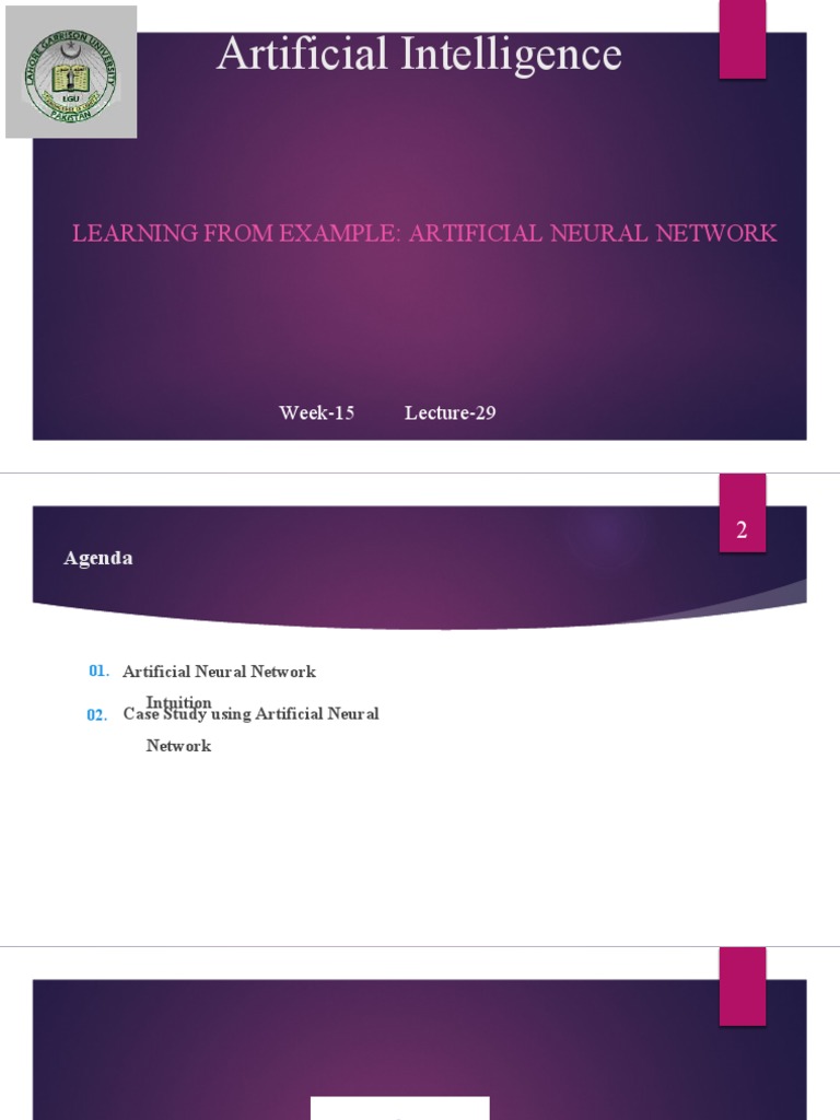 Week-15 Lecture 29 | PDF | Artificial Neural Network | Learning