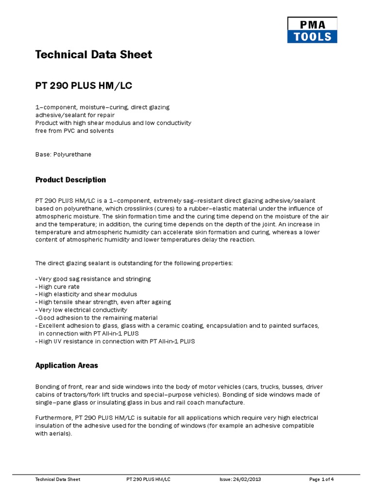 PT 290 Plus HMLC | Download Free PDF | Adhesive | Materials