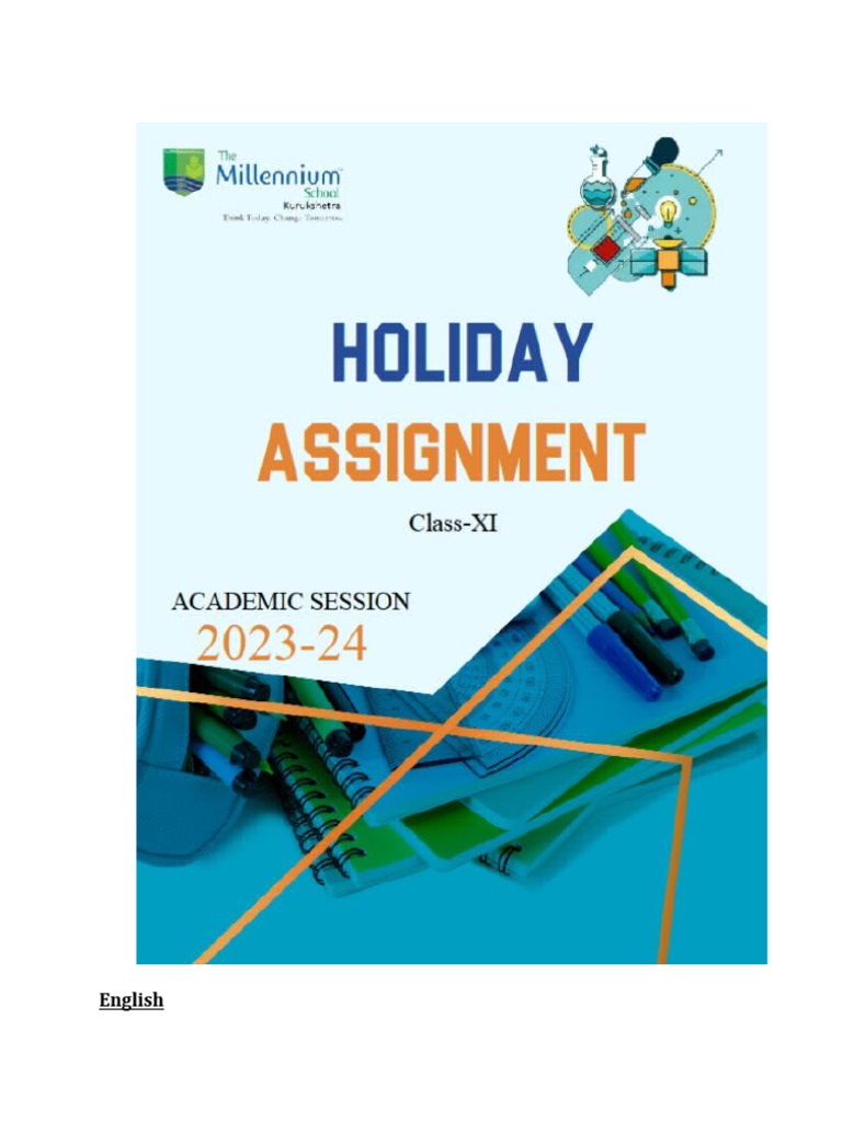 Class XI English Holiday Assignment 2023 | PDF