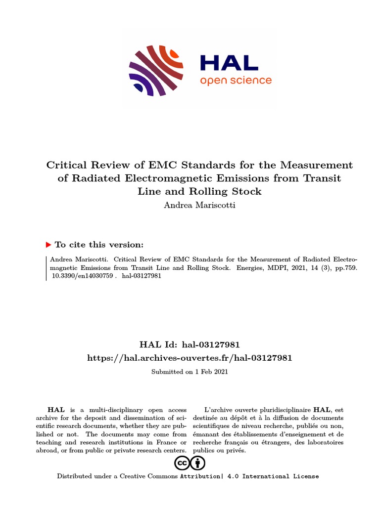Review of EMC Standards For Transit Line Rolling Stock | PDF ...