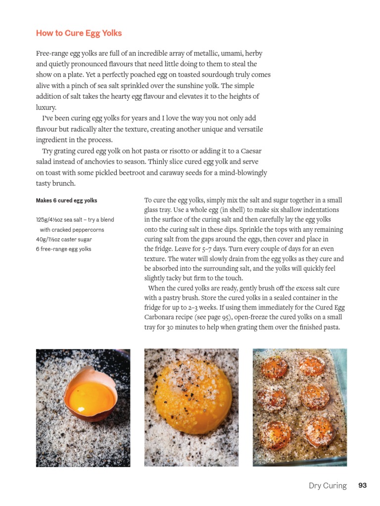 How To Cure Egg Yolks | PDF