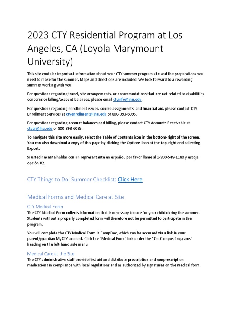 2023 CTY Residential Program at Los Angeles, CA (Loyola Marymount ...