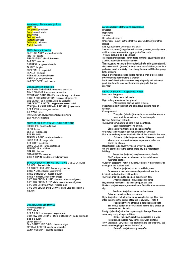 Vocabulary | PDF | Clothing | Softlines (Retail)