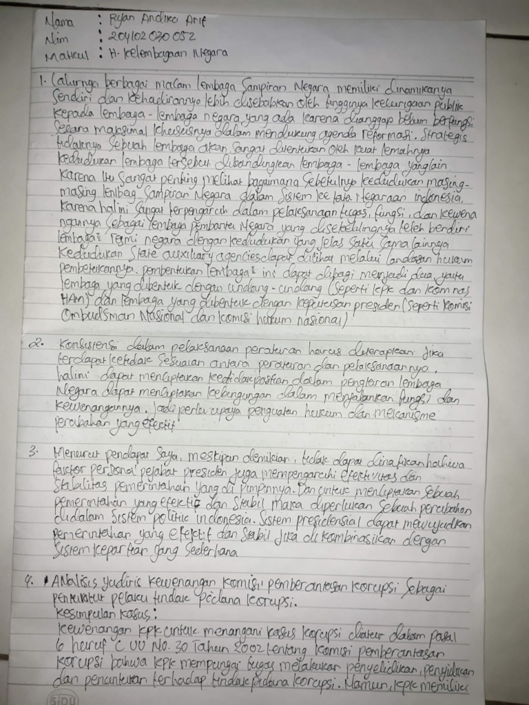 Uas - Kelembagaan - Ryan Andika Arif | PDF