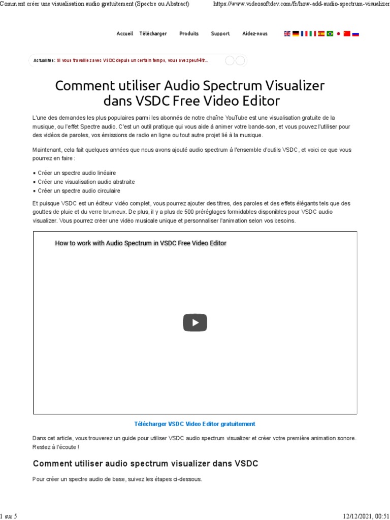 Créer un spectre audio avec VSDC | PDF