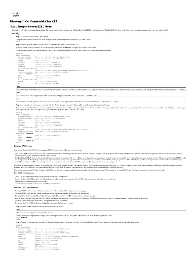 Procedure Lab Discovery 1 Pdf Command Line Interface Computer Data Storage