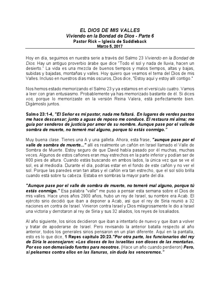 El Dios de Mis Valles | PDF | Goliat