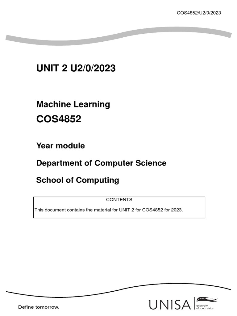 COS4852 2023 Unit 2 - KNN | PDF