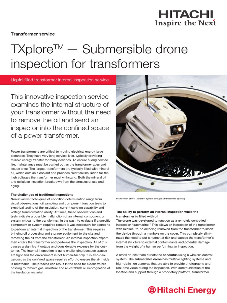 Hitachi Energy - TXplore Drone - Leaflet2 | PDF | Transformer ...