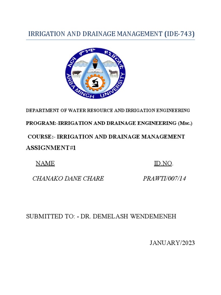 MSc Irrigation Course Assignment | PDF