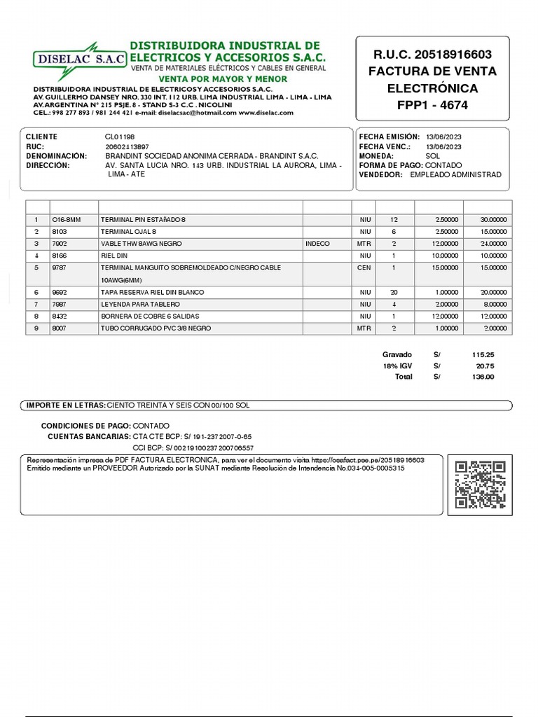 PDF Factura Electronica Fpp1 4674 | PDF | Tecnología bancaria | Pagos