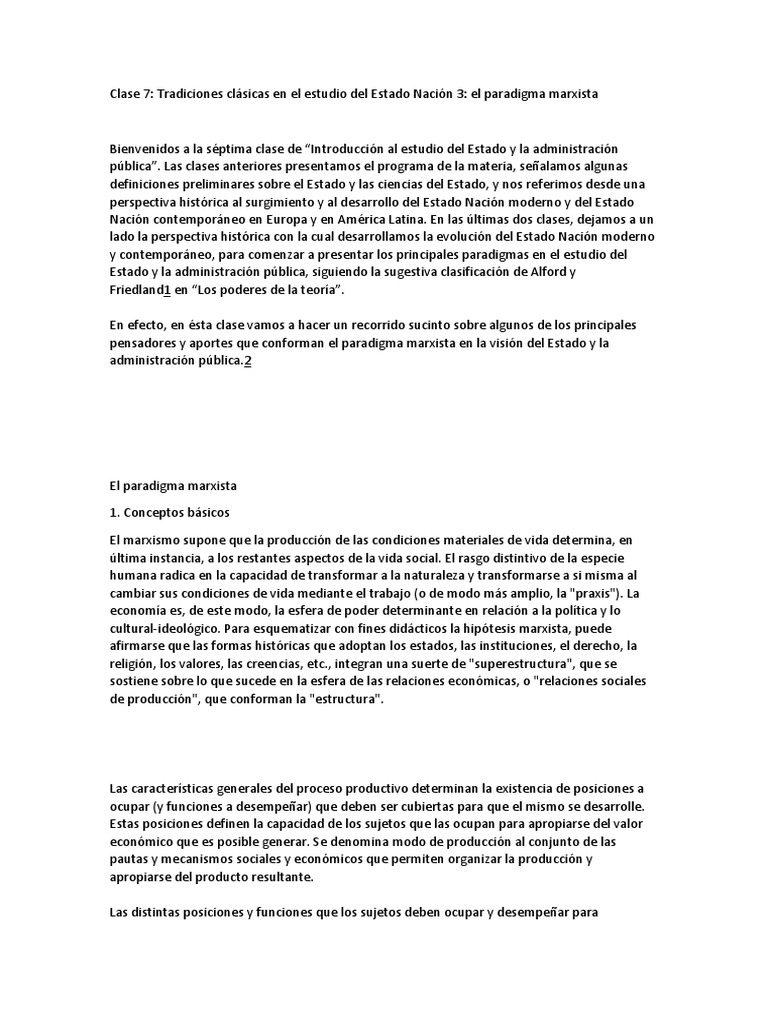 Paradigma Marxista del Estado Nación | PDF | Capitalismo | marxismo