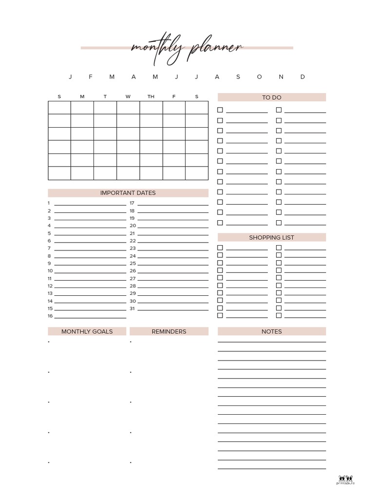 Small Printable Monthly Planner Page 8 | PDF