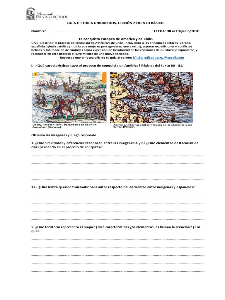 Guía Historia Unidad Dos Lección 2 Quinto Básico. | Descargar gratis ...