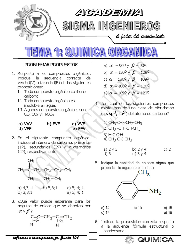 Primera Separata - Quimica Organica | PDF | Amida | Aldehído