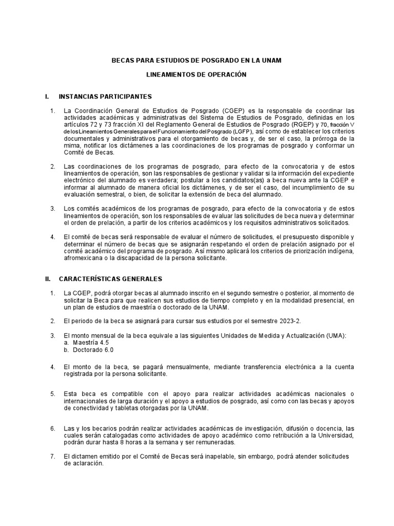 Lineamientos de Operacion 2023 2 | PDF Lineamientos de Operacion 2023 2 | PDF