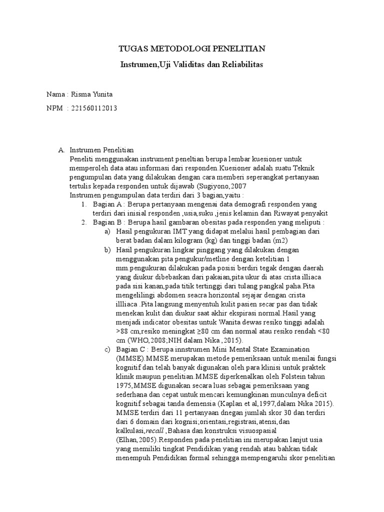 Tugas Metodologi Penelitian | PDF