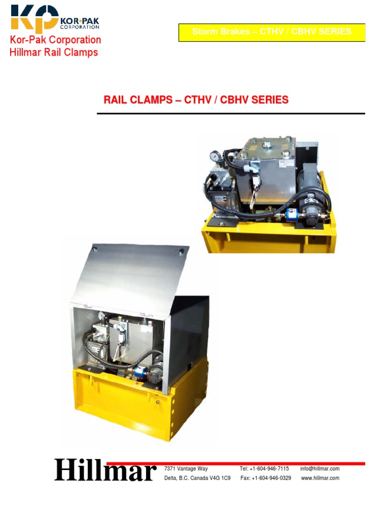 Storm Brakes: CTHV/CBHV Series Overview | PDF | Crane (Machine) | Brake