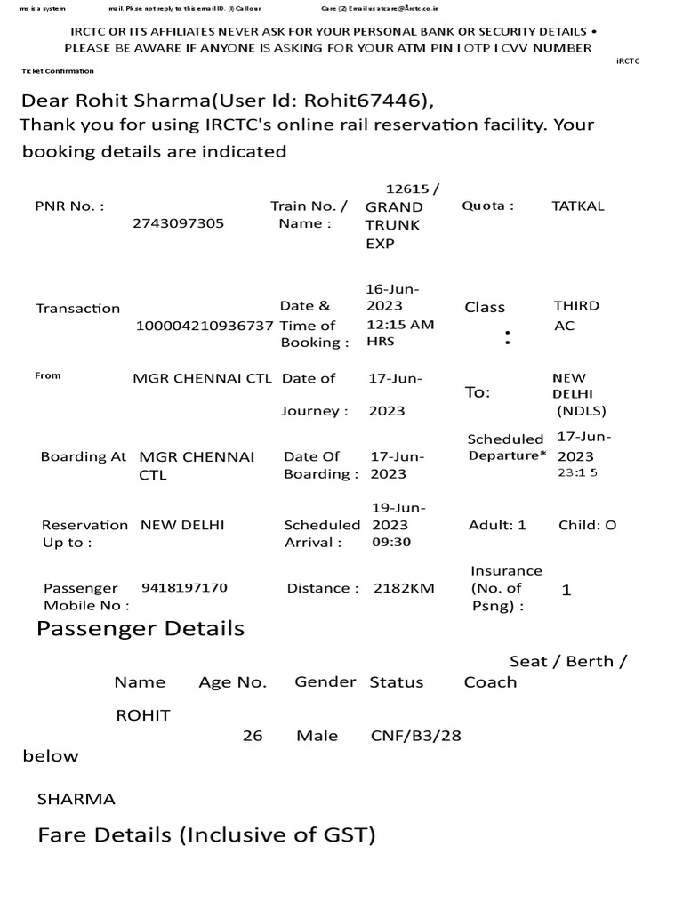 IRCTC Booking | PDF | Financial Services | Banking Technology